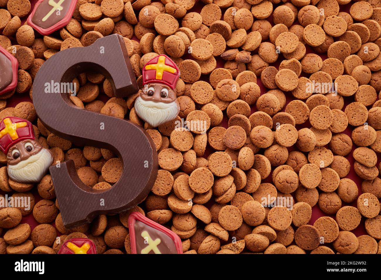 Dutch holiday Sinterklaas background with traditional sweets and ...