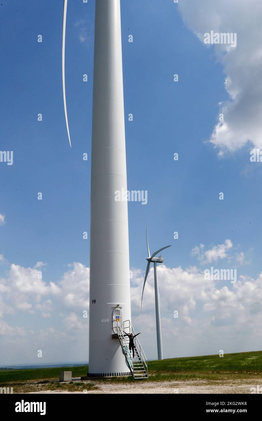 Wind power provide the mechanical power through wind turbines to turn ...