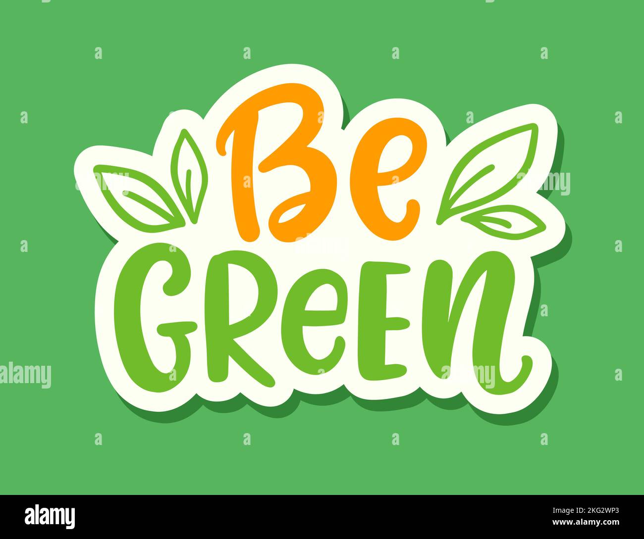 Be Green hand written lettering phrase emblem Stock Vector Image & Art ...