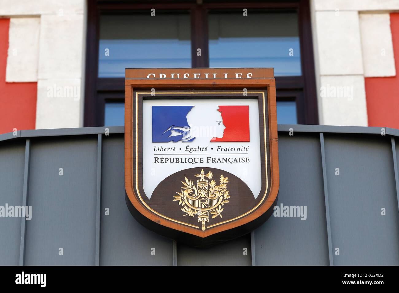 City hall with French flag. France Stock Photo - Alamy