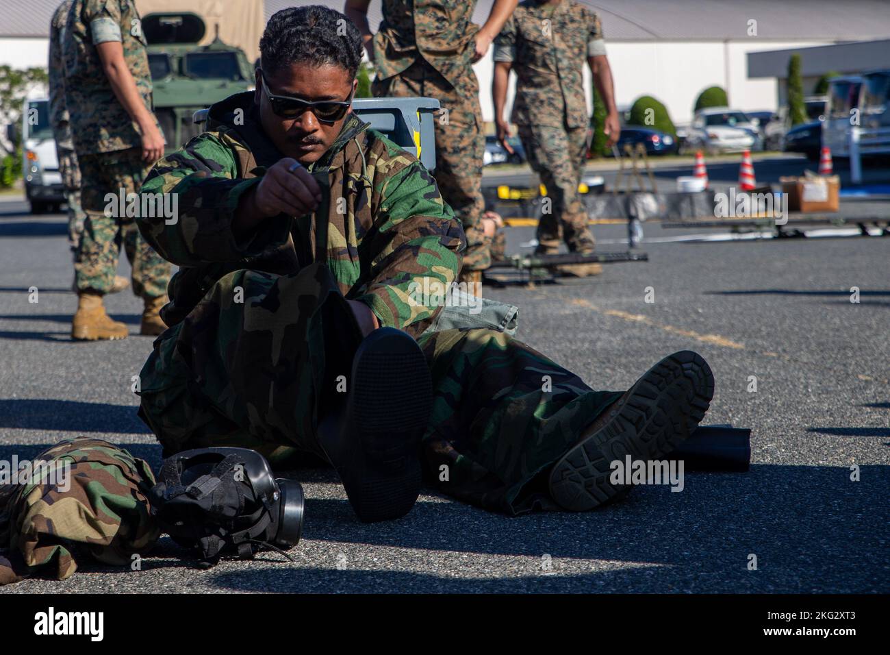 U.S. Navy Hospital Corpsman 3rd Class David Johnson with Marine ...