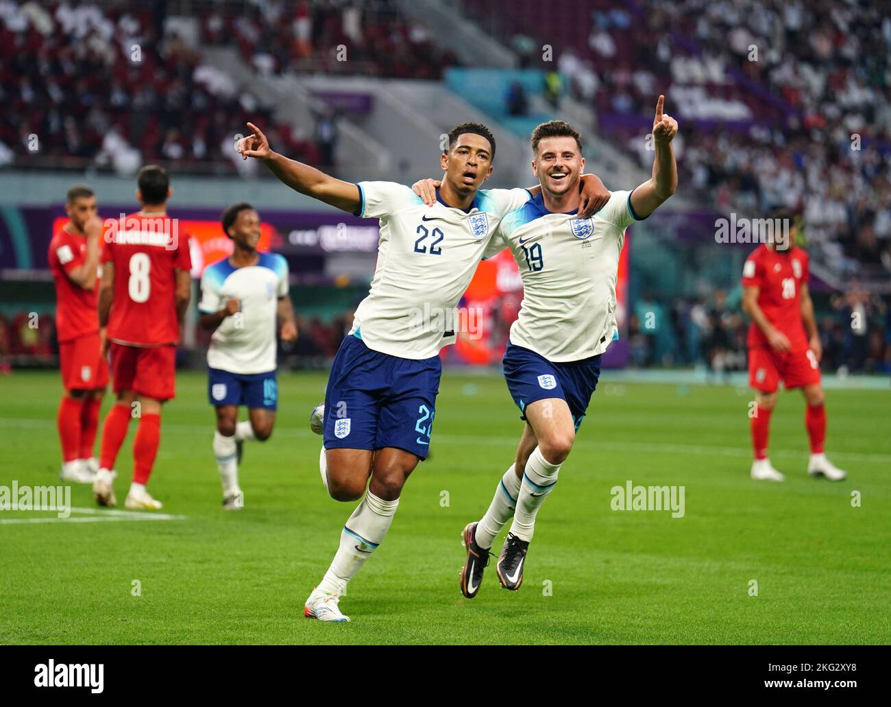 England's Jude Bellingham celebrates scoring their side's first goal of ...