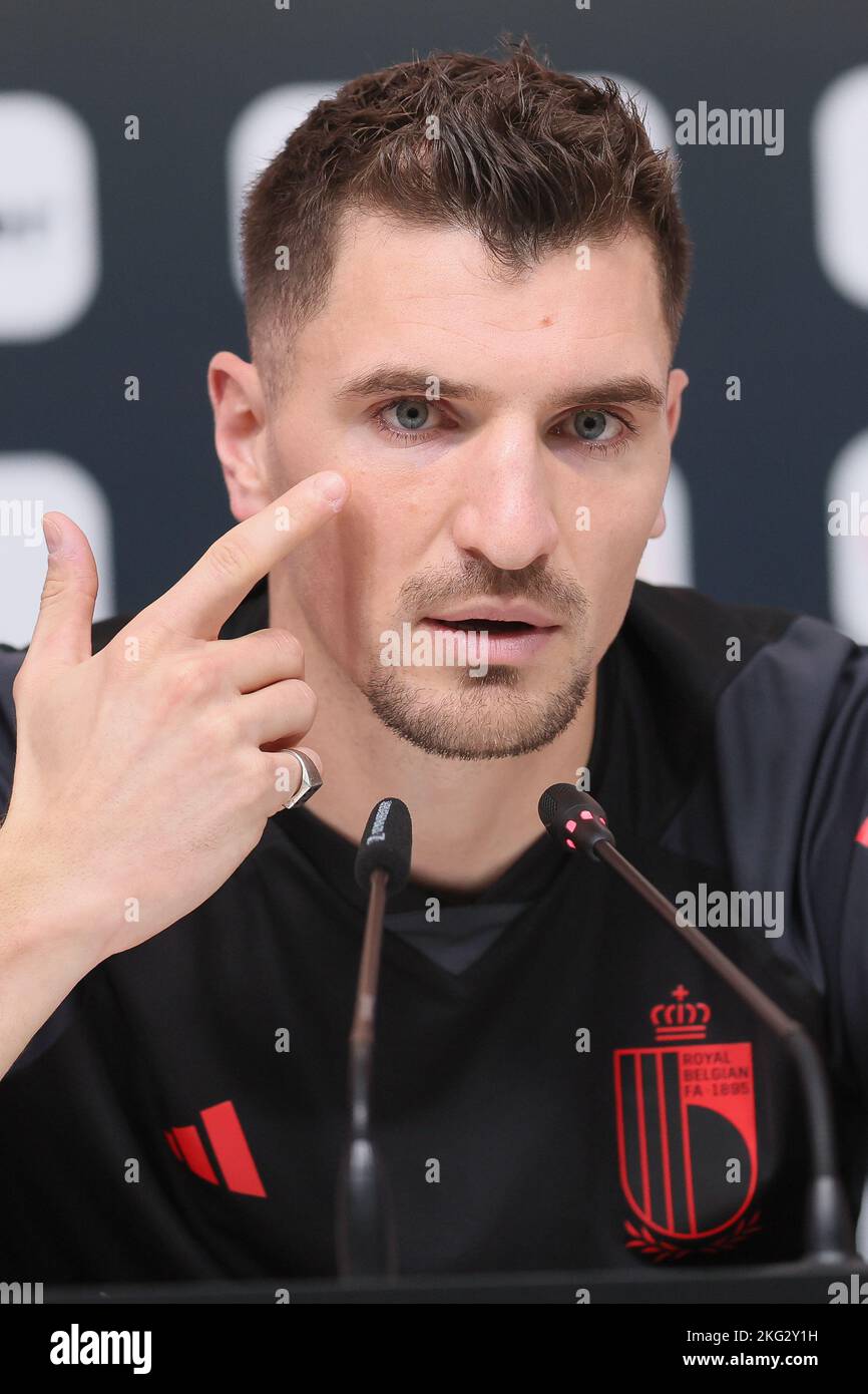 Belgium's Thomas Meunier pictured during a press conference of the ...