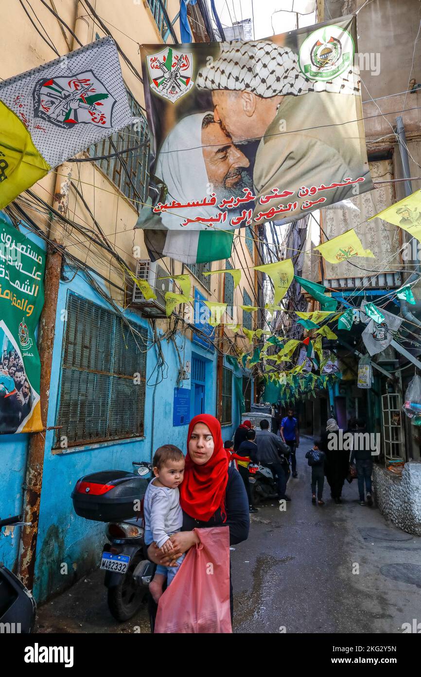 Street in Shatila refugee camp, Beirut, Lebanon Stock Photo - Alamy