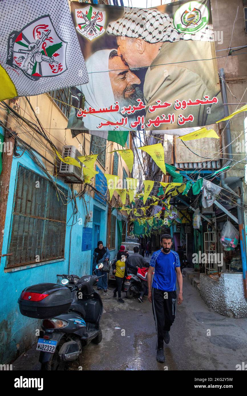Street in Shatila refugee camp, Beirut, Lebanon Stock Photo - Alamy