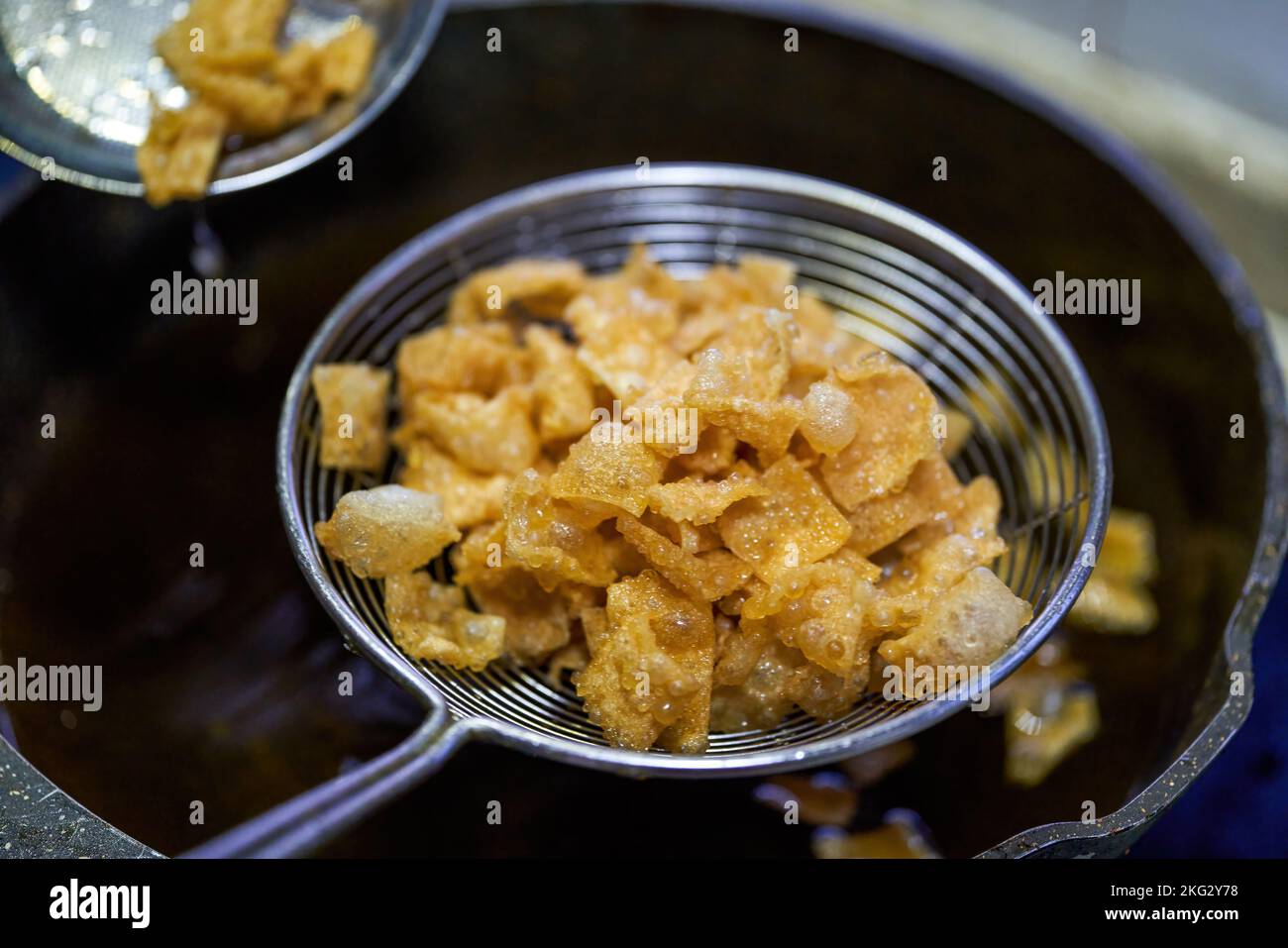 The perfect congee companion, fried noodle Stock Photo - Alamy