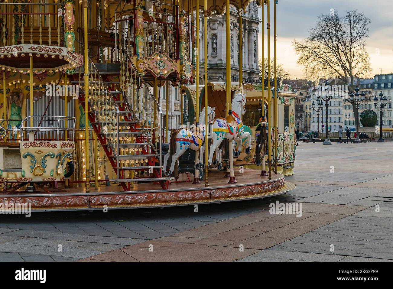 PARIS, FRANCE, JANUARY - 2020 - De ville hote carousel, one of the most ...