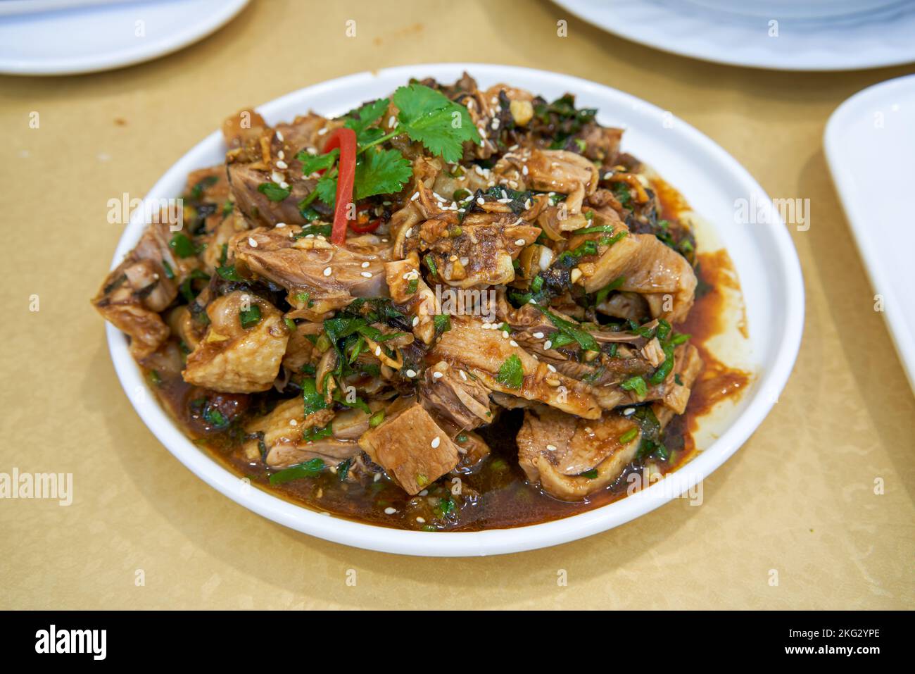 A delicious Chinese dish, duck with lemon Stock Photo - Alamy