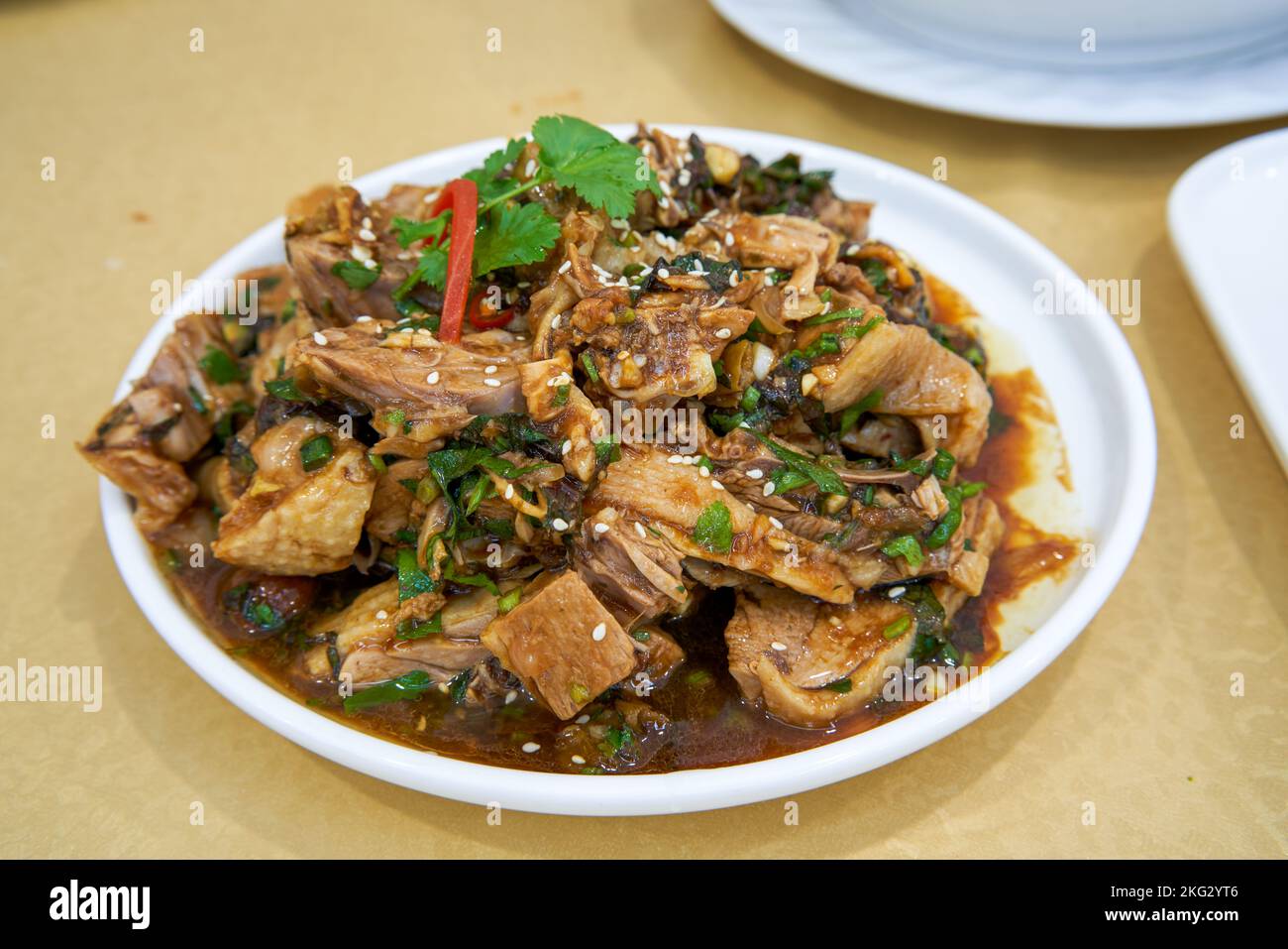 A delicious Chinese dish, duck with lemon Stock Photo - Alamy