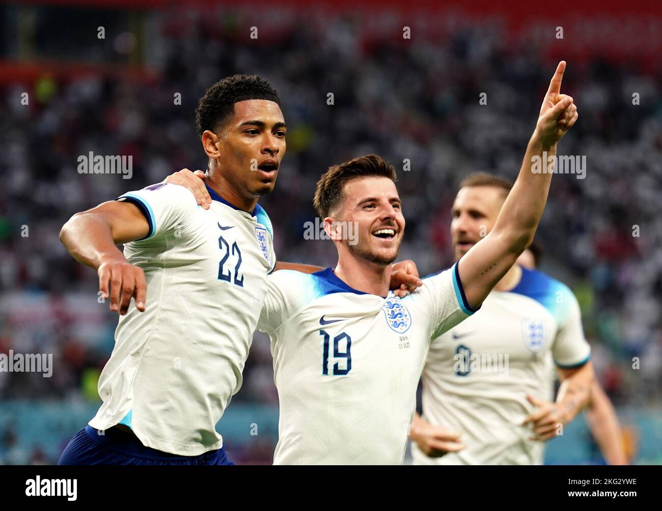 England's Jude Bellingham celebrates scoring their side's first goal of ...