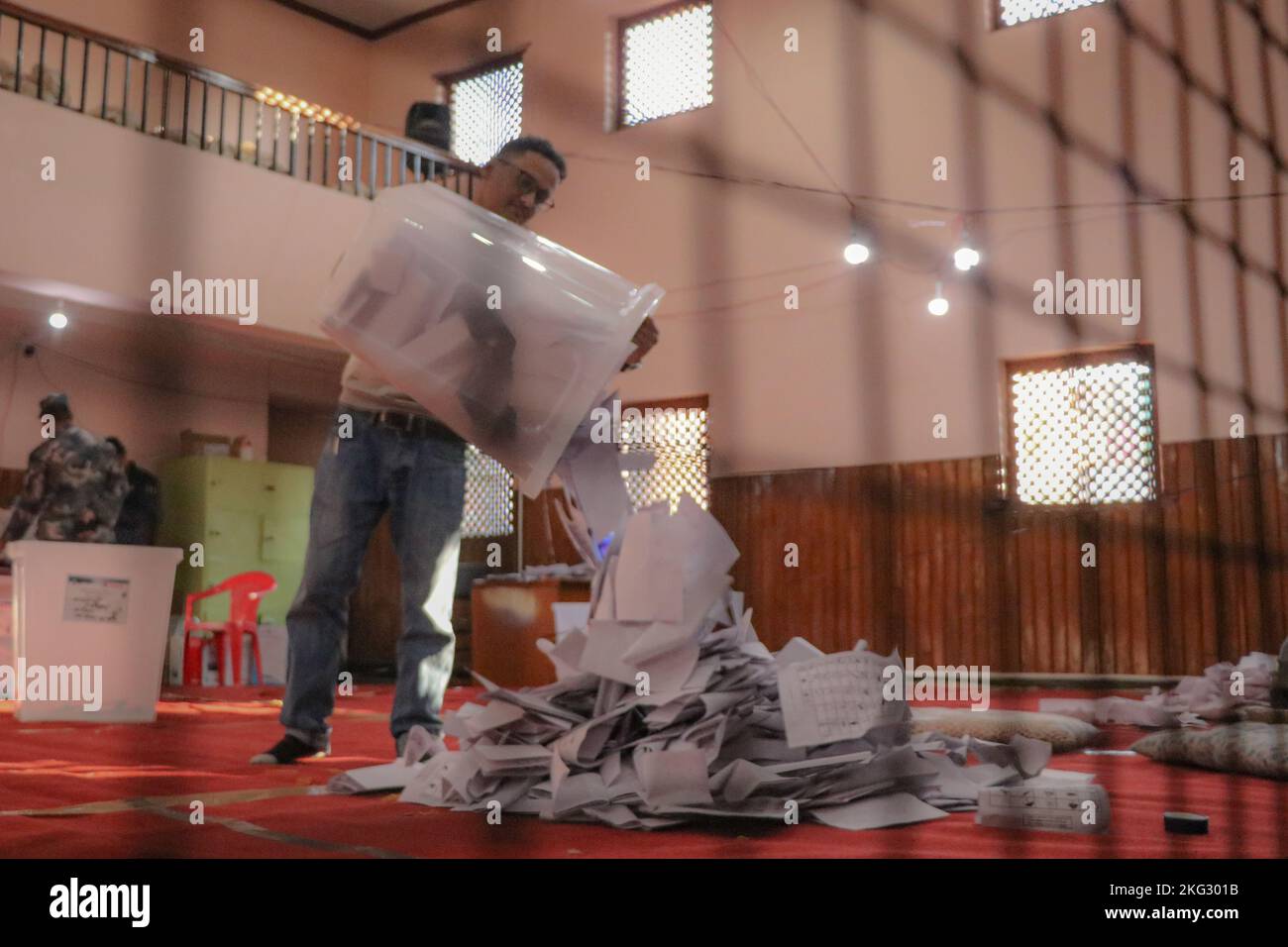 On November 21,2022 in Kathmandu, Nepal. Election Commission officials ...