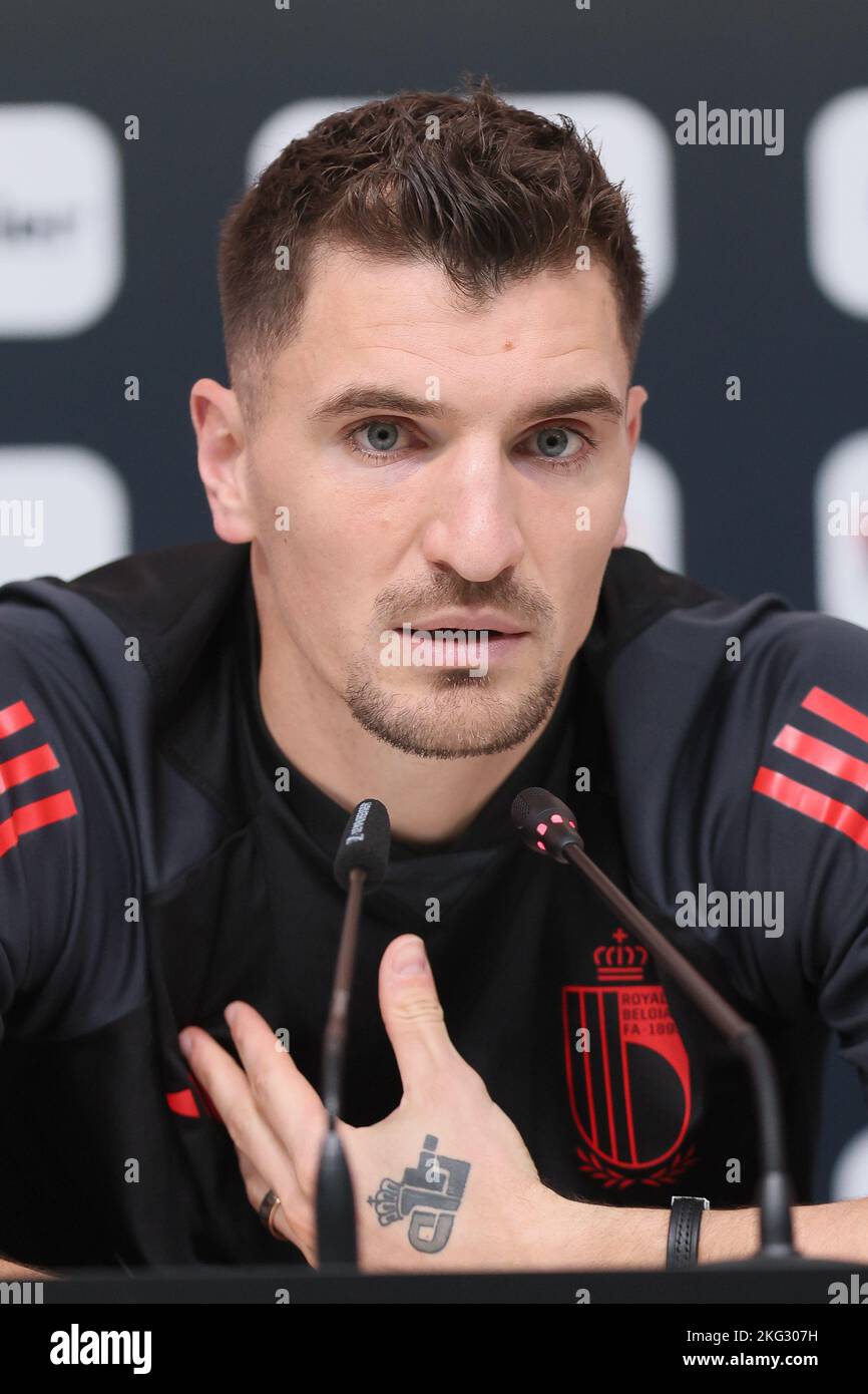 Belgium's Thomas Meunier pictured during a press conference of the ...