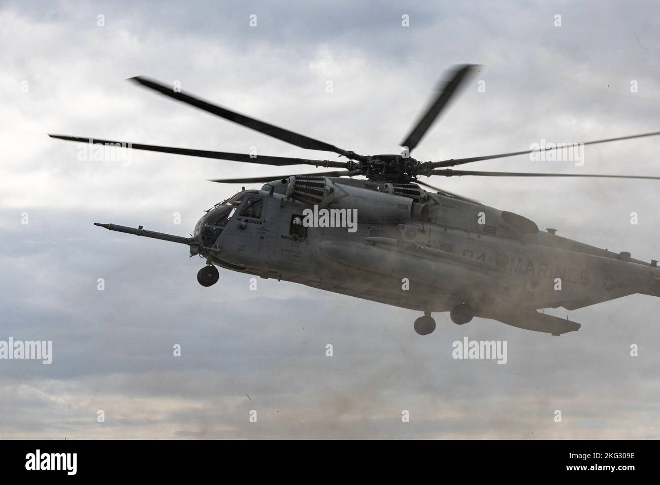 A U.S. Marine Corps CH-53E Super Stallion helicopter assigned to Marine ...