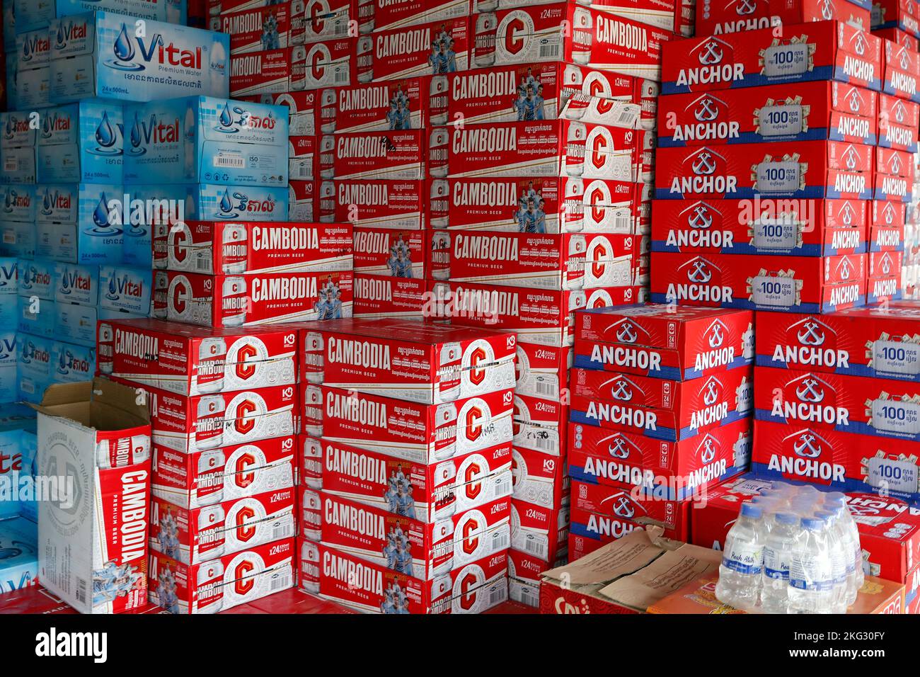 Anchor Beer 24 can case for sale at a retailer Phnom Penh. Phnom Penh ...