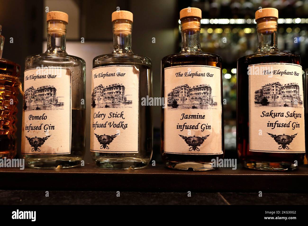 Raffles hotel. The Elephant bar. Jamine infused Gin. Phnom Penh ...