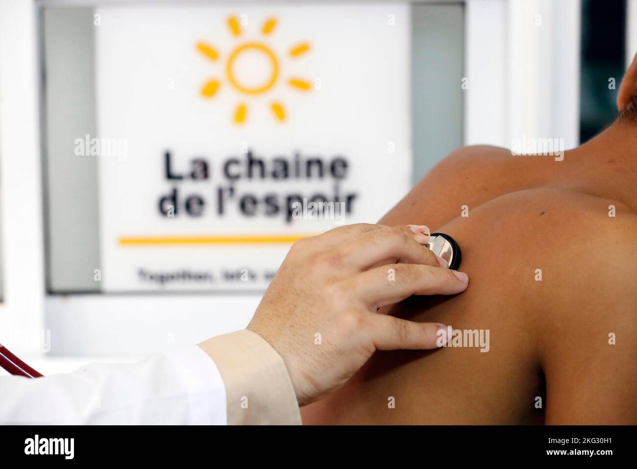 Calmette hospital. Child suffering of congenital heart disease. French ...