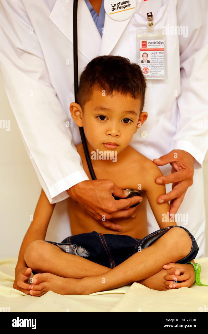 Calmette hospital. Child suffering of congenital heart disease. French ...