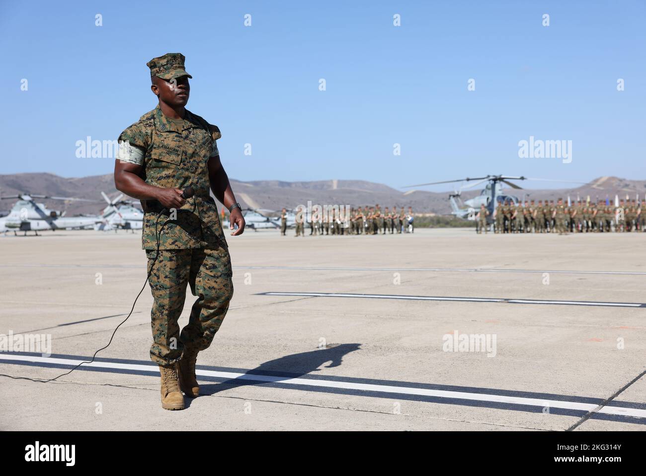U.S. Marine Corps Sgt. Maj. Kabiru Labaran, the oncoming sergeant major ...