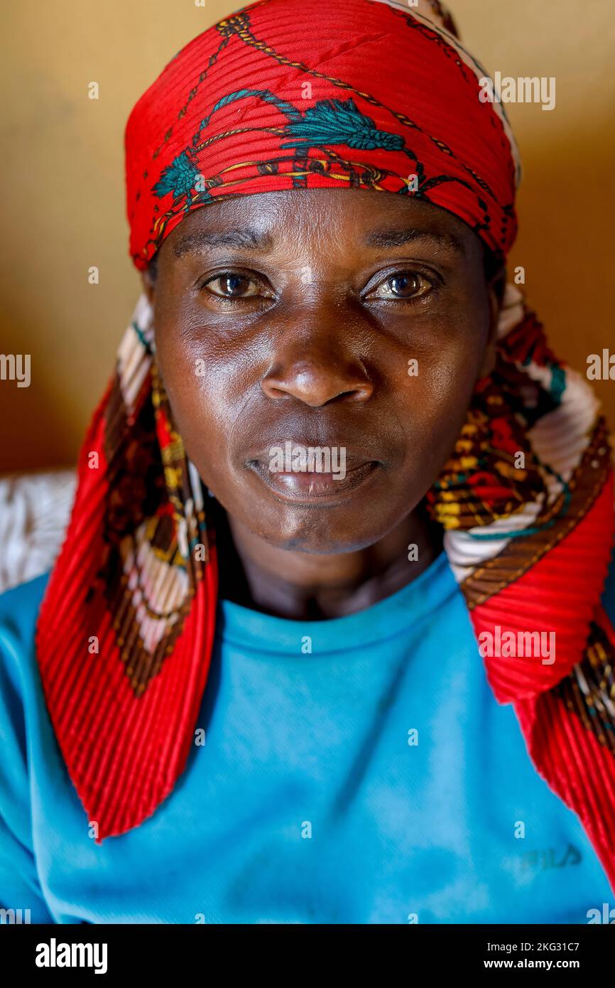 Member of Abakundakawa coffee grower's cooperative in her house in ...