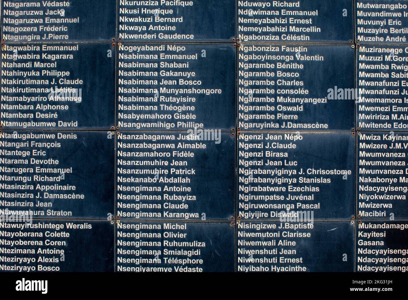 Kigali Genocide Memorial, Gisozi, Kigali, Rwanda. Wall of names Stock ...