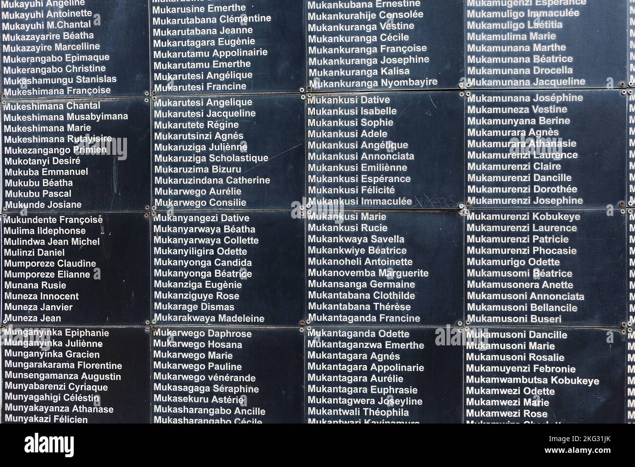 Kigali Genocide Memorial, Gisozi, Kigali, Rwanda. Wall of names Stock ...