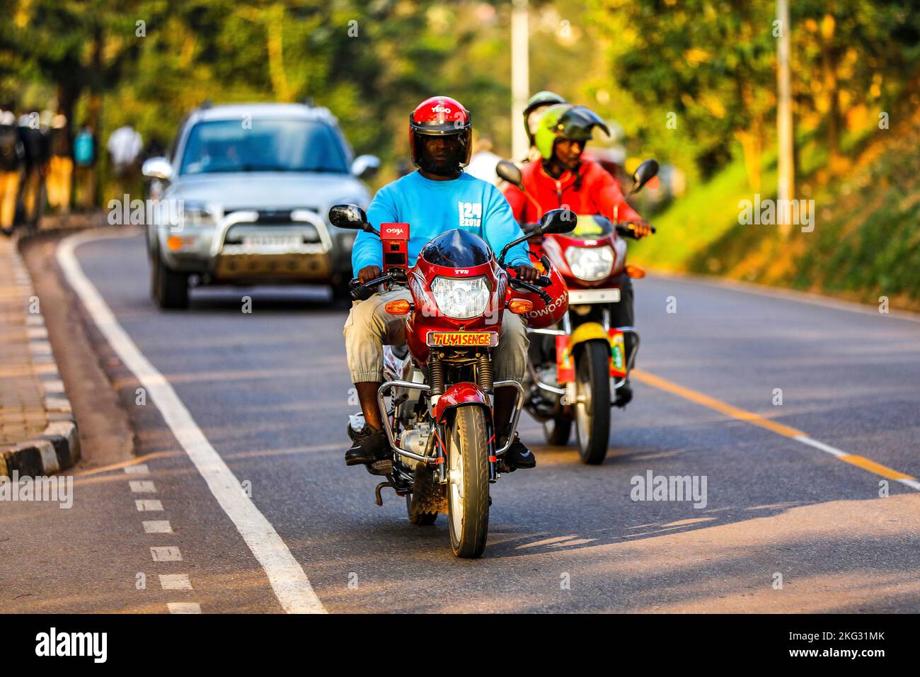 Motorcycle taxis in Kigali, Rwanda Stock Photo - Alamy