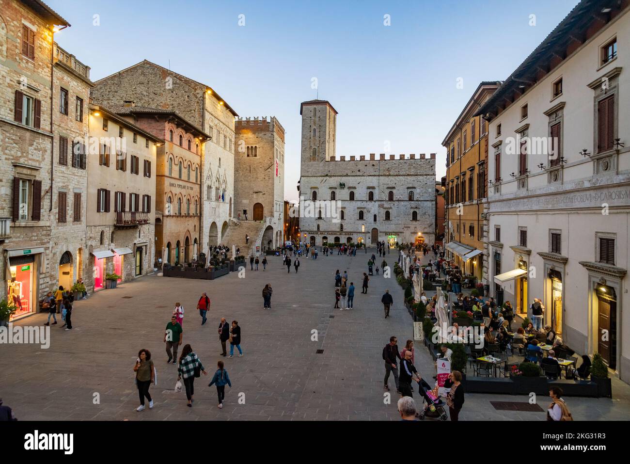 Todi, Italy - October 31, 2022: The Duomo and Piazza del Popolo square ...