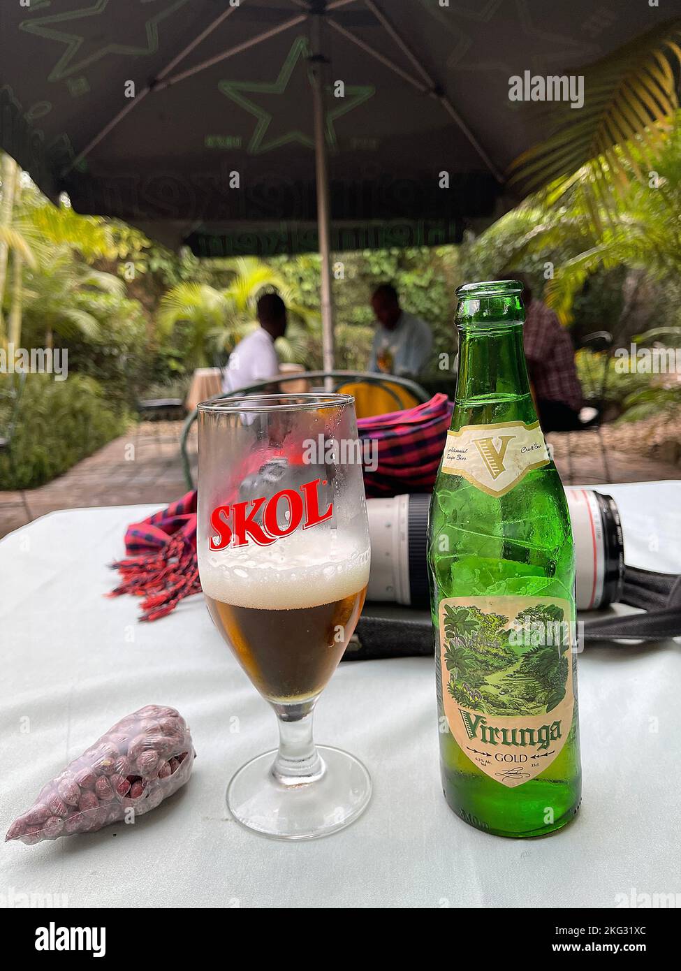Beer served in a Kigali hotel restaurant, Rwanda Stock Photo - Alamy