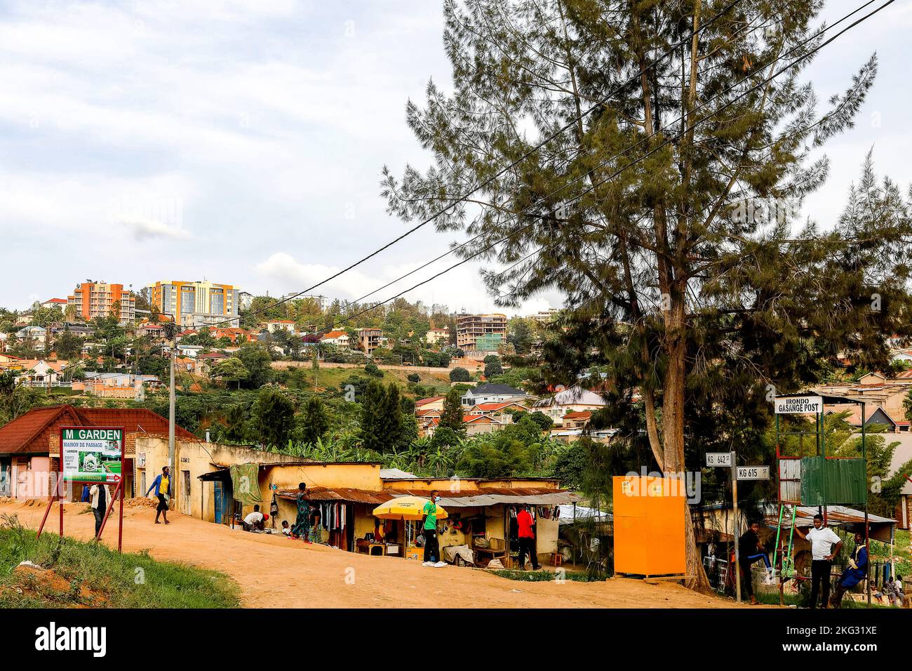 Street with shops in Kigali, Rwanda Stock Photo - Alamy