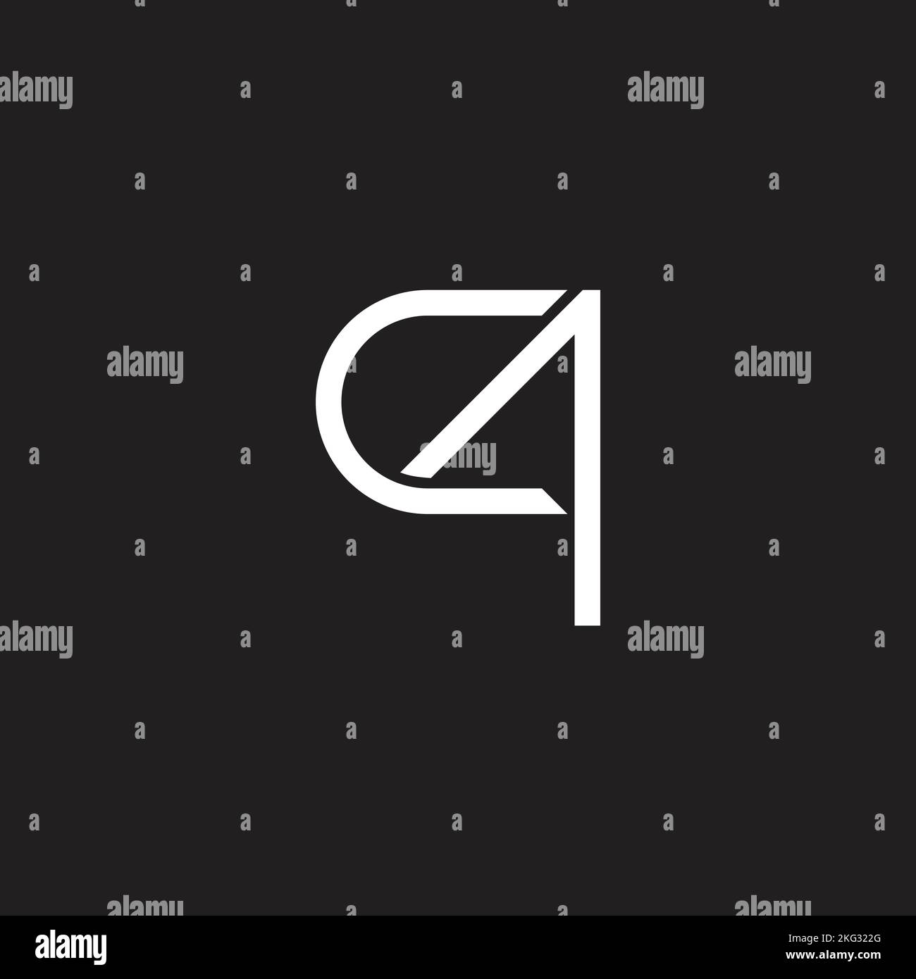 Letter Qc Arrow Thin Line Geometric Logo Vector Stock Vector Image
