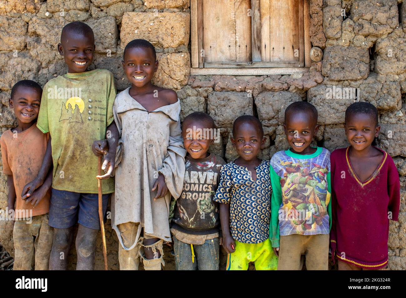 Standing boys, Rutsiro district, Rwanda Stock Photo - Alamy
