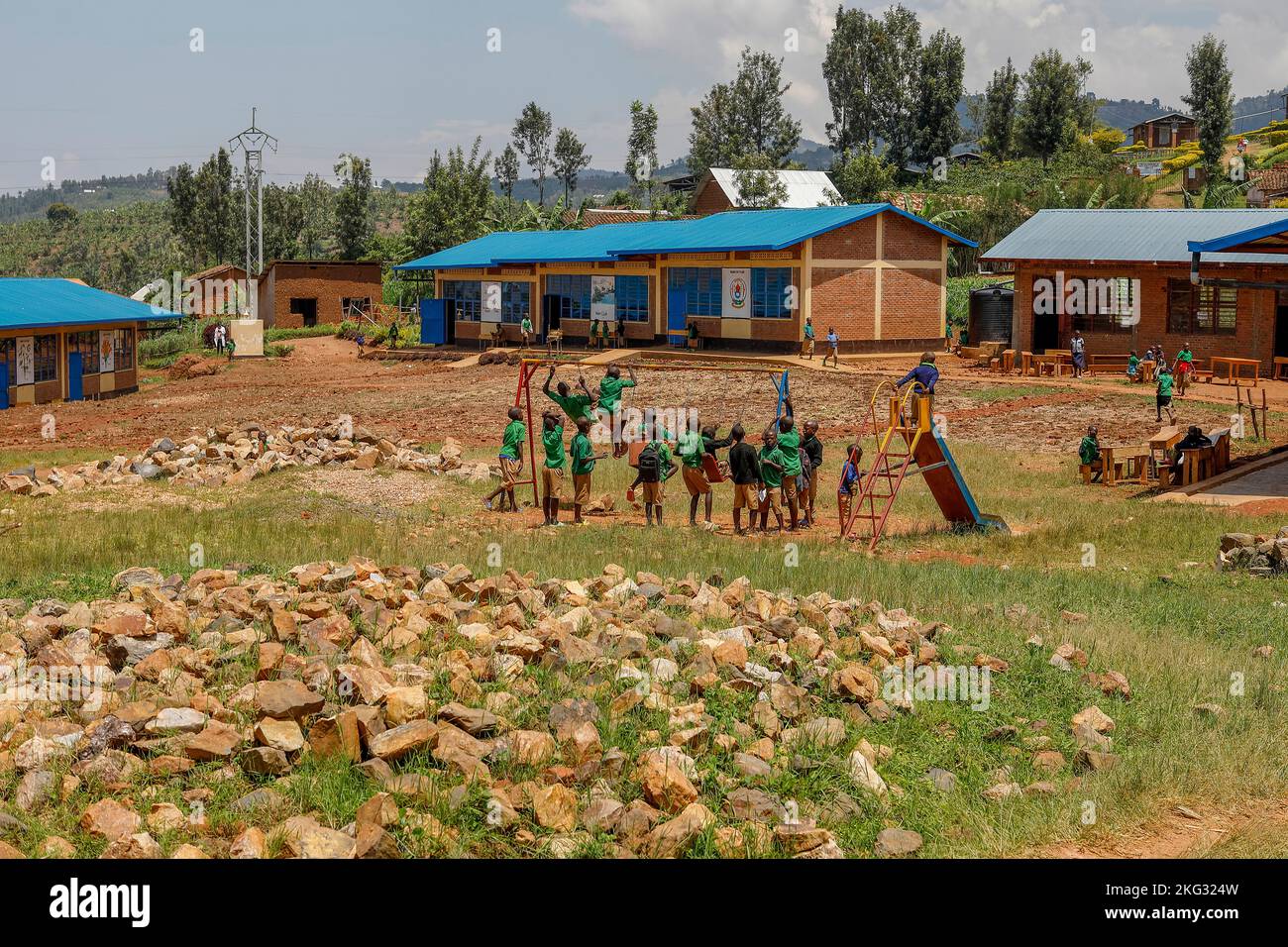School yard, Rutsiro district, Rwanda Stock Photo - Alamy
