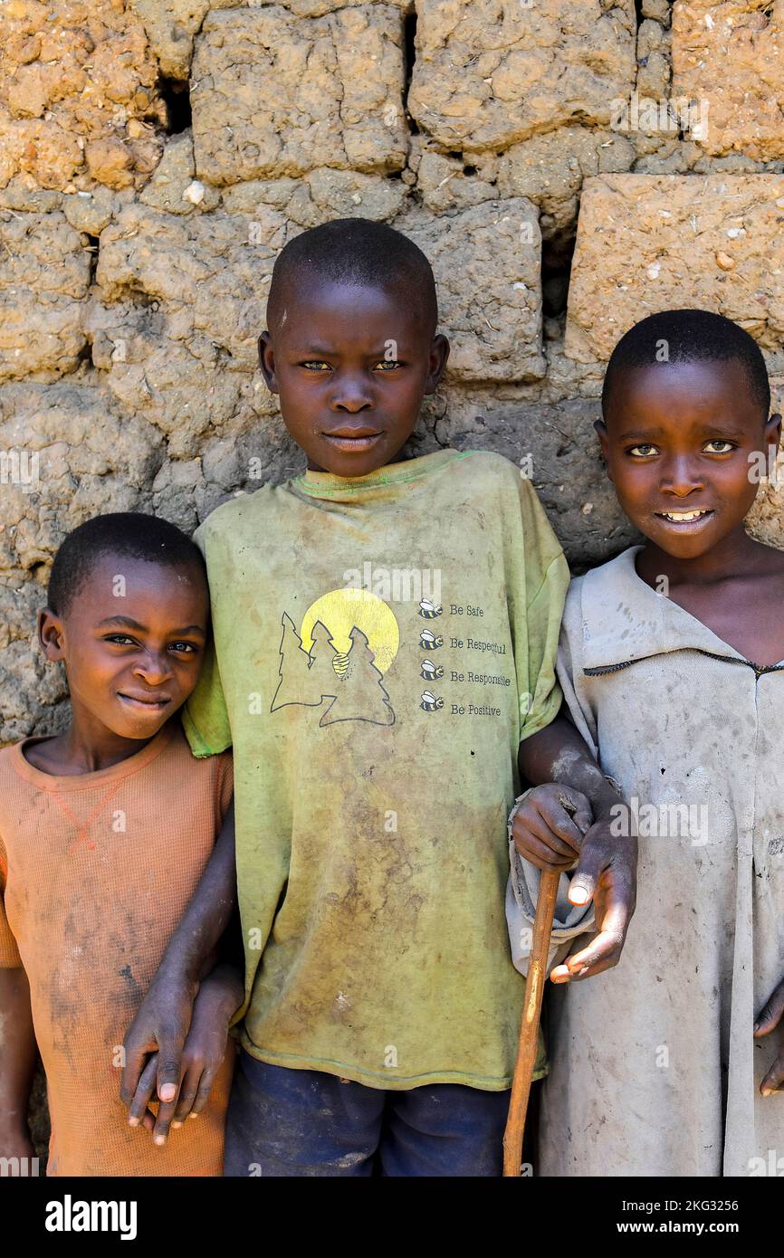 Standing boys, Rutsiro district, Rwanda Stock Photo - Alamy