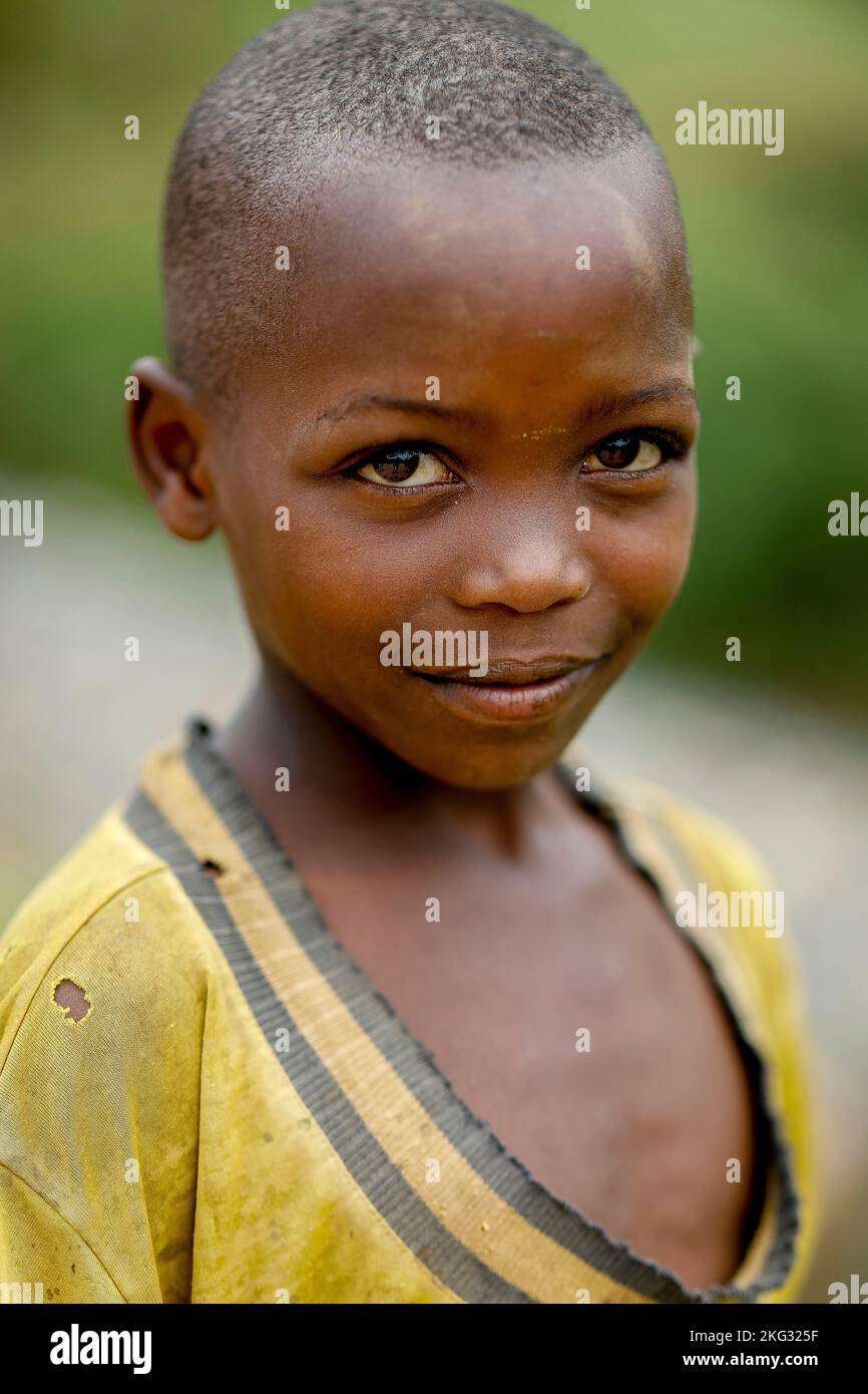 Portrait of a boy in western Rwanda Stock Photo - Alamy