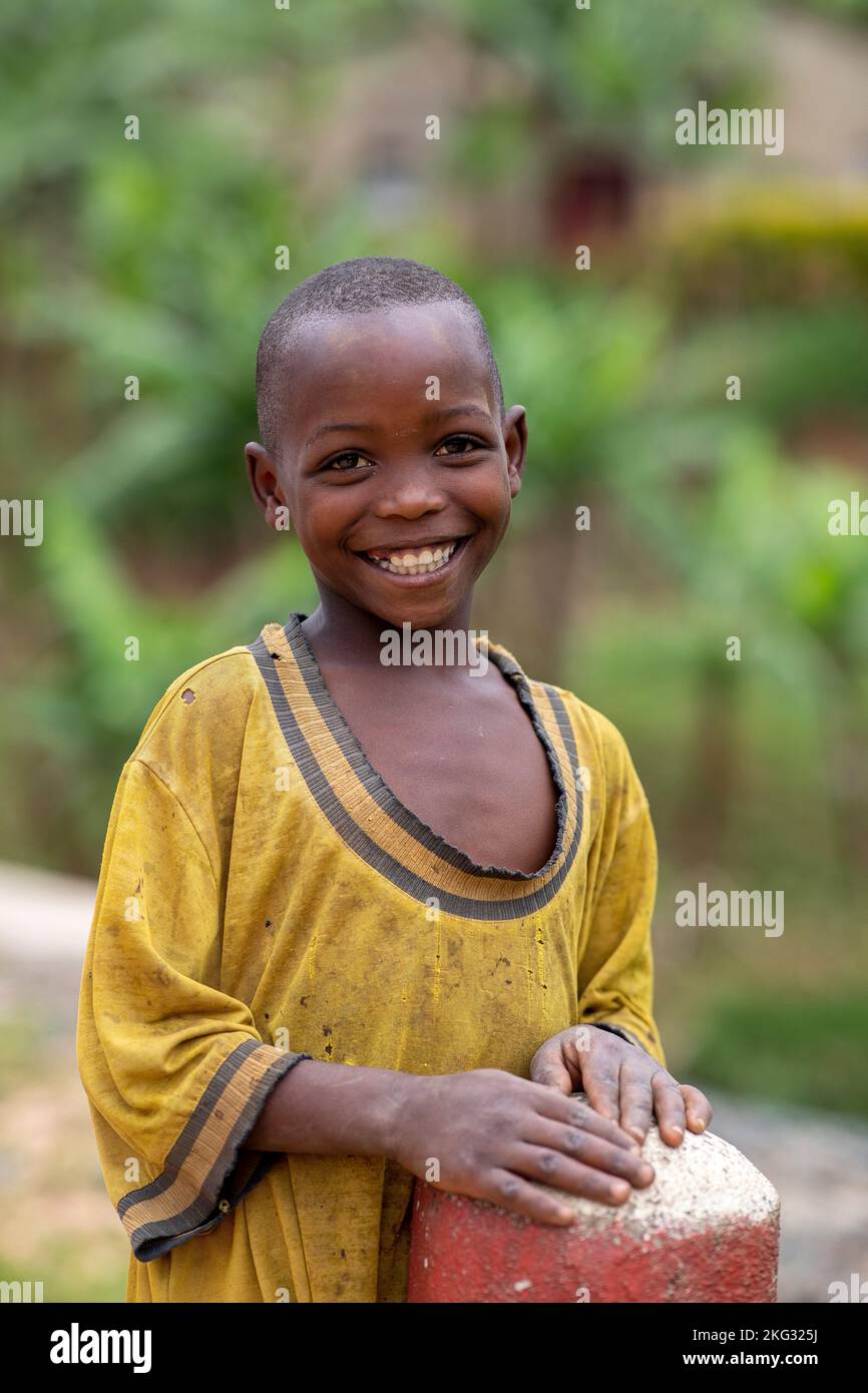 Smiling boy in western Rwanda Stock Photo - Alamy