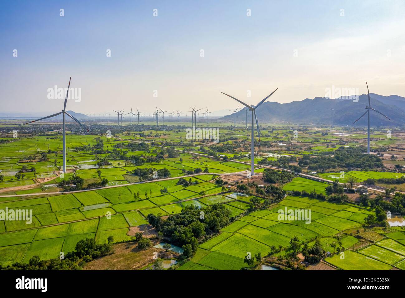 Landscape with Turbine Green Energy Electricity, Windmill for electric ...