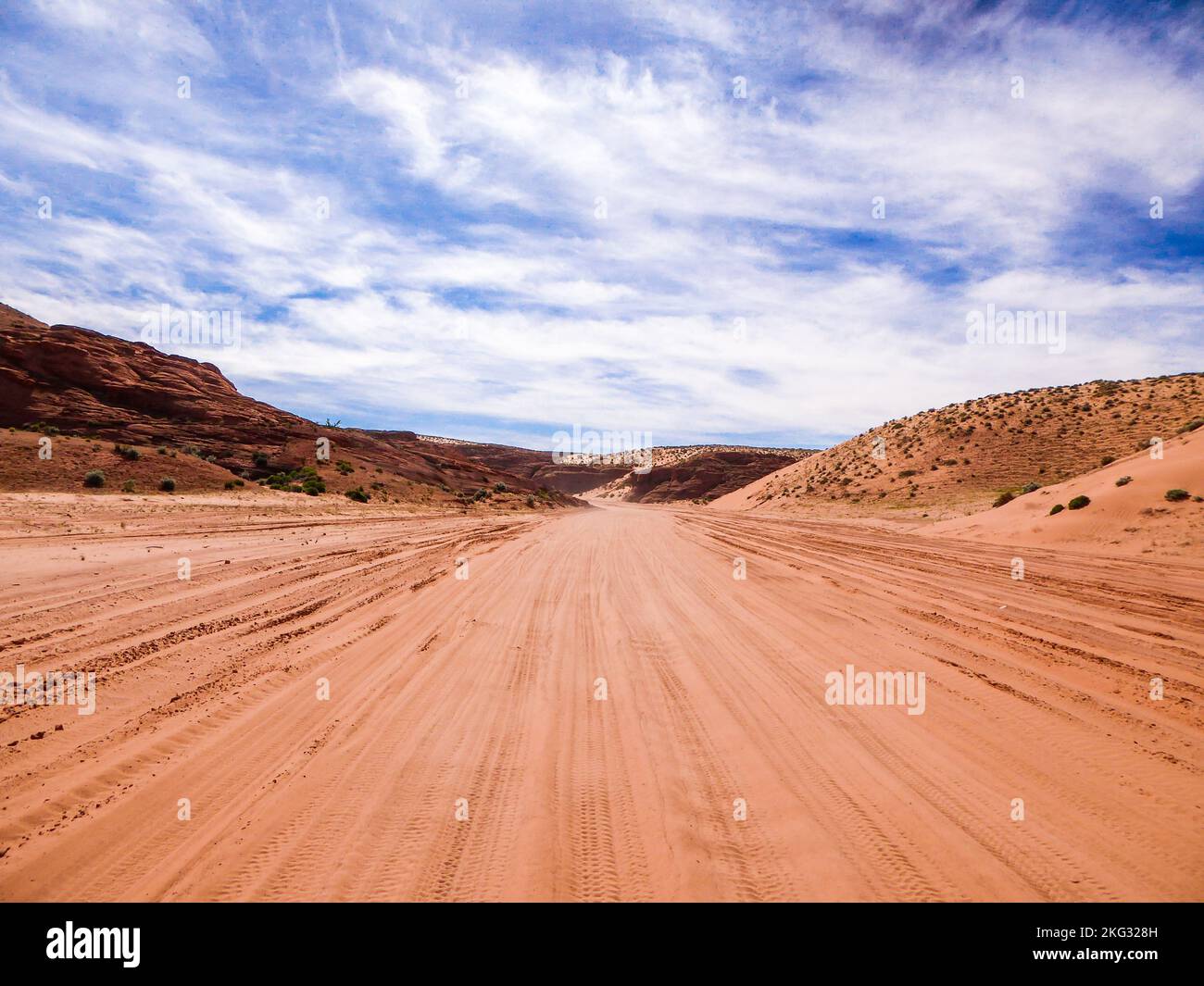 The dirt tracks to and from Antelope Canyon in Arizona, U.S.A Stock ...