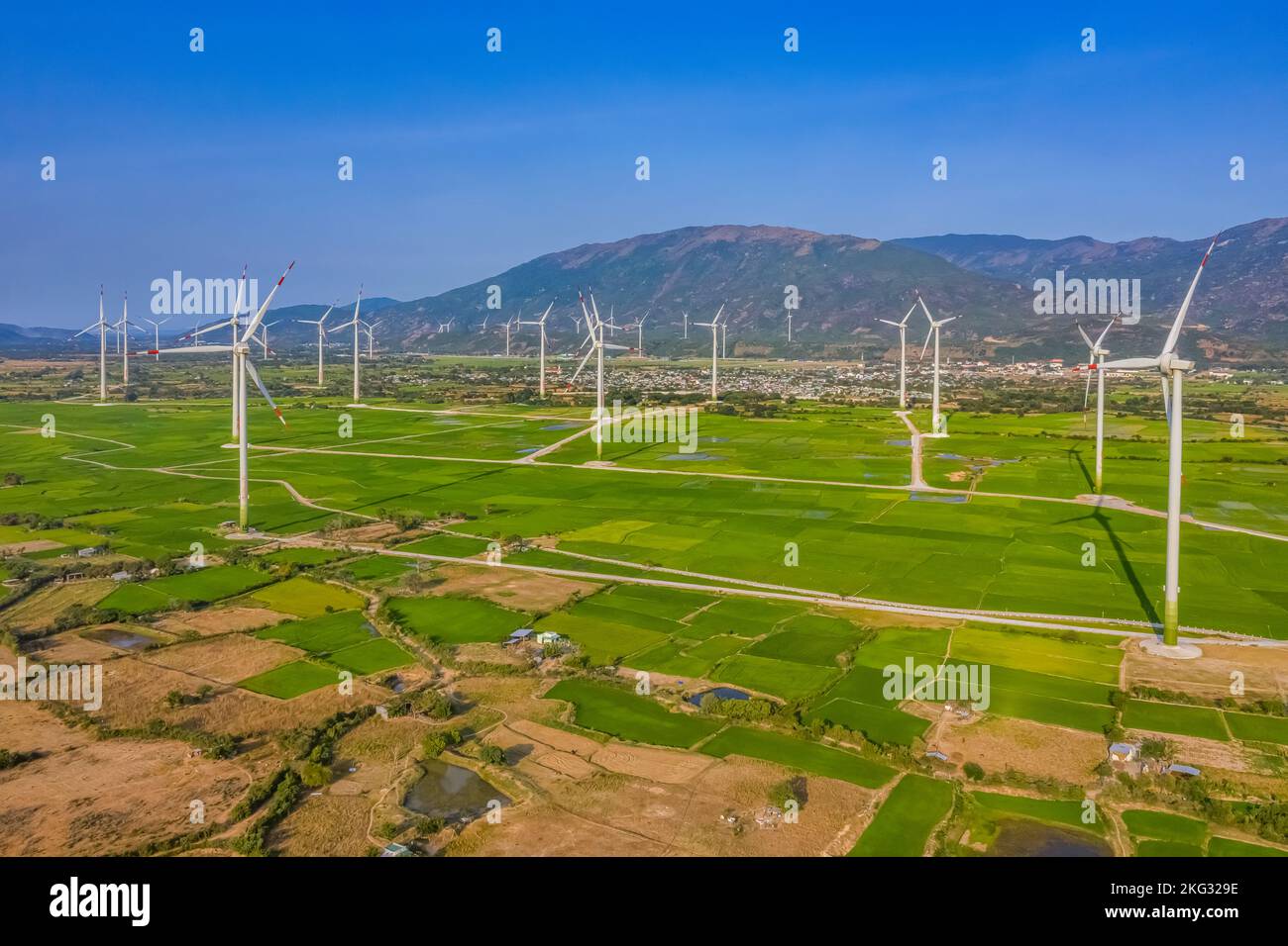 Landscape with Turbine Green Energy Electricity, Windmill for electric ...