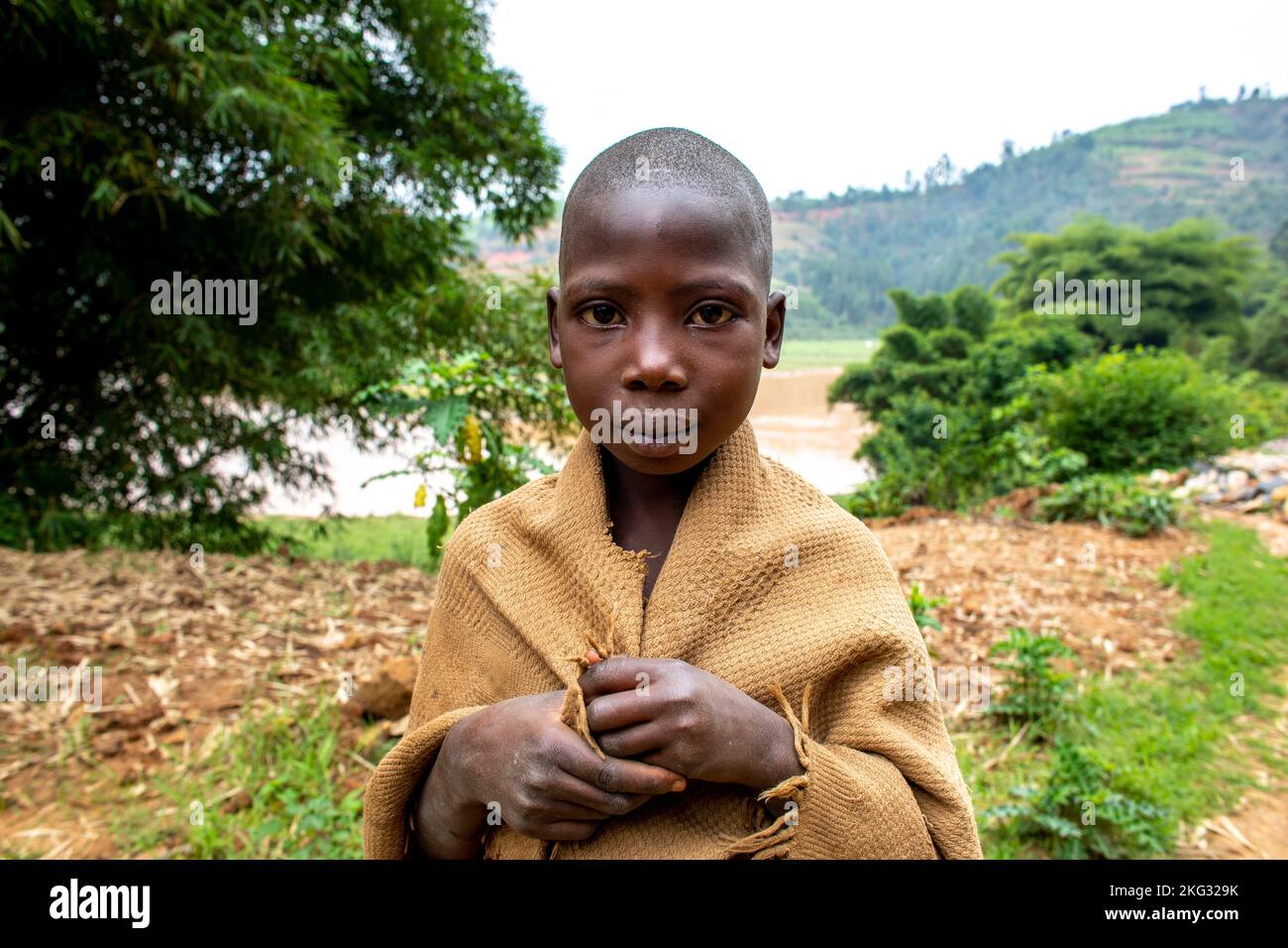 Boy on Cukiro Hill, Muhanga district, Rwanda Stock Photo - Alamy