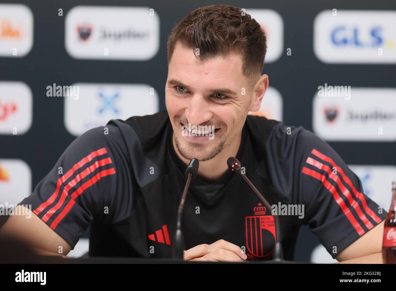 Belgium's Thomas Meunier pictured during a press conference of the ...