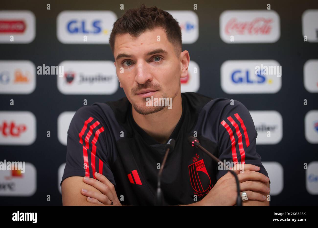 Belgium's Thomas Meunier pictured during a press conference of the ...