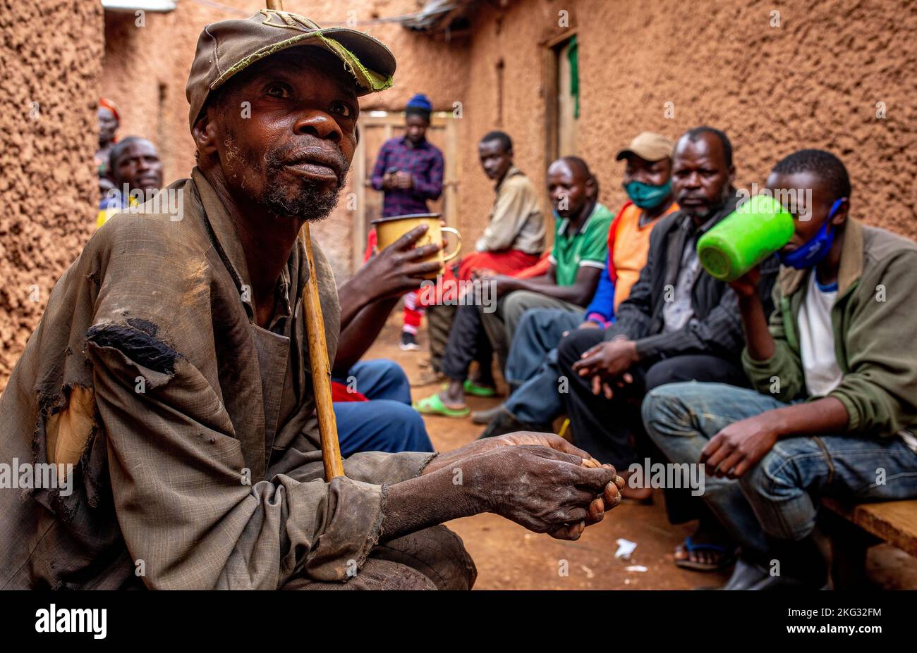 Village bar where sorghum beer is served in northern Rwanda Stock Photo ...