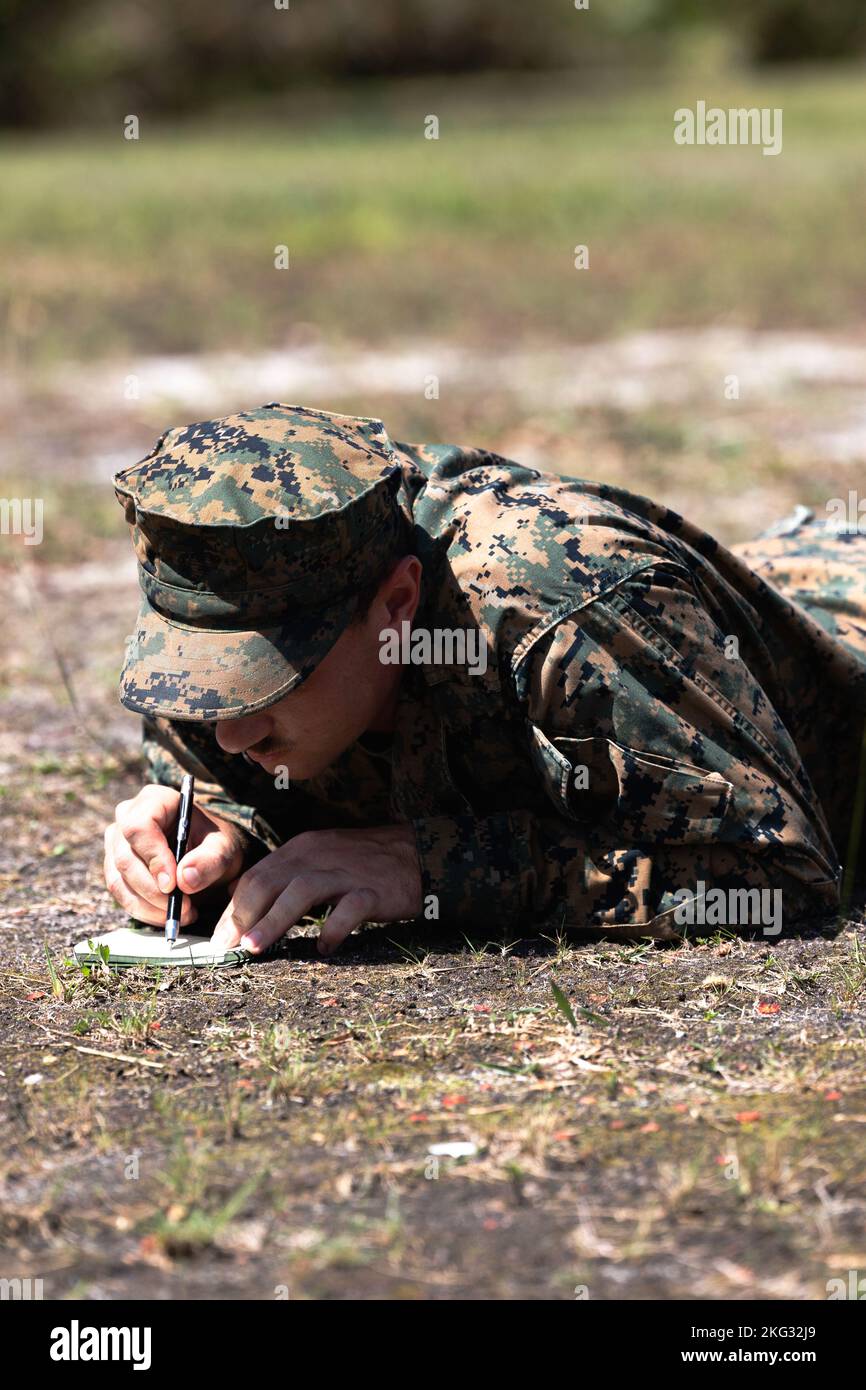 U.S. Marine Corps Cpl. Talon Clarke, a force reconnaissance Marine with ...