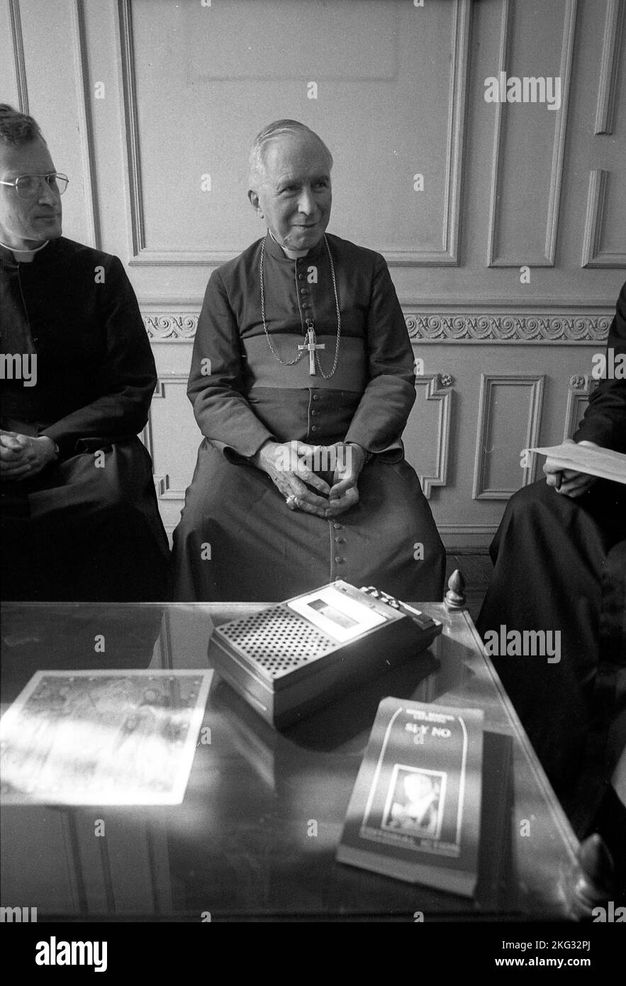 Marcel Lefevbre, Catholic French archbishop and priest, during an ...