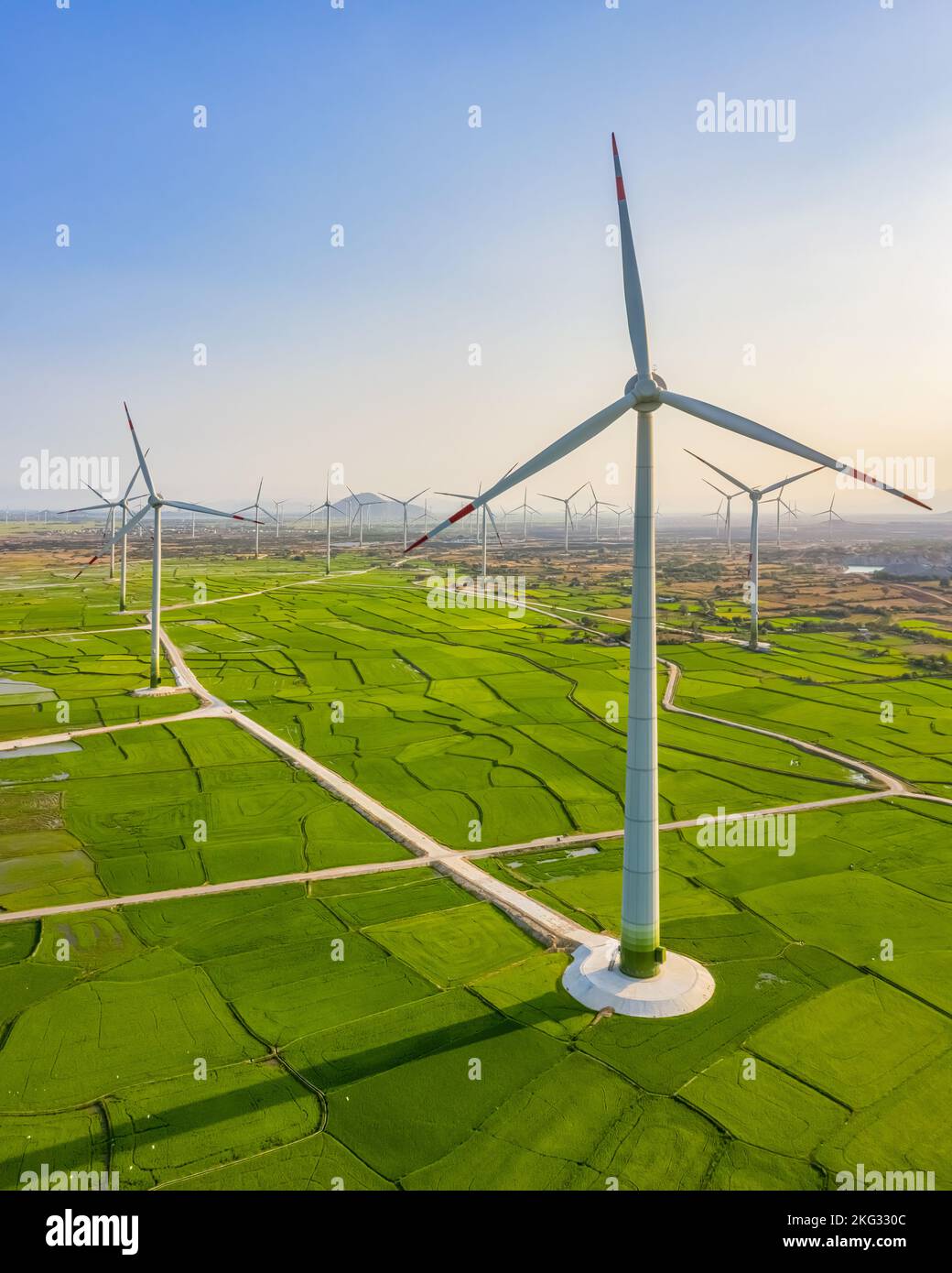 Landscape with Turbine Green Energy Electricity, Windmill for electric ...