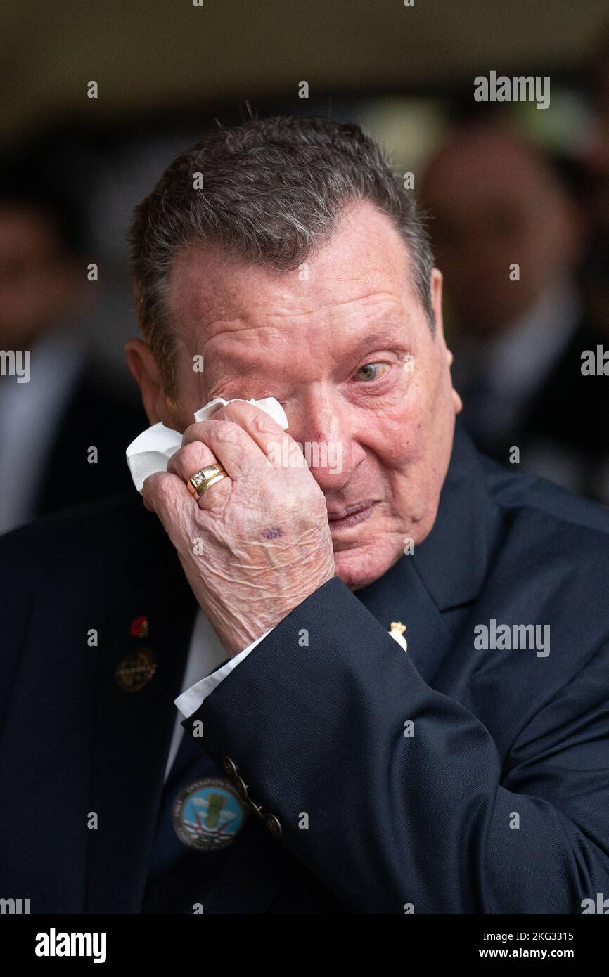 Atom bomb test veteran Eric Barton reacts after Prime Minister Rishi ...