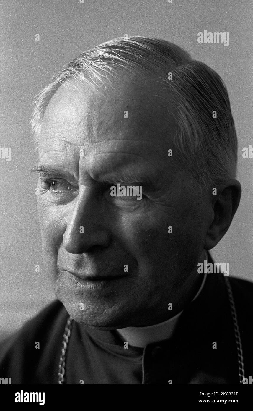 Marcel Lefevbre, Catholic French archbishop and priest, during an ...