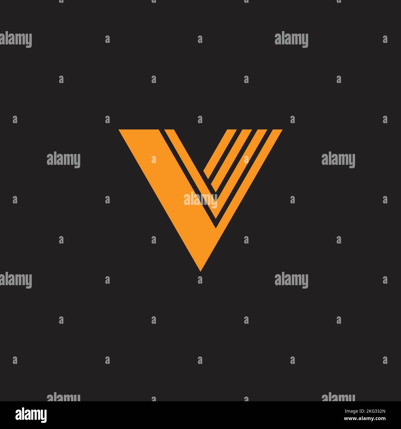 letter v orange color elegant simple logo vector Stock Vector Image ...