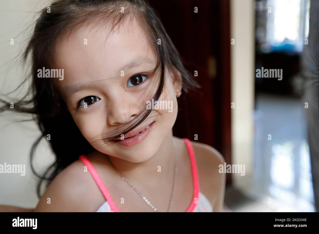 Portrait of a young smiling vietnamese girl. Tan Chau. Vietnam Stock ...