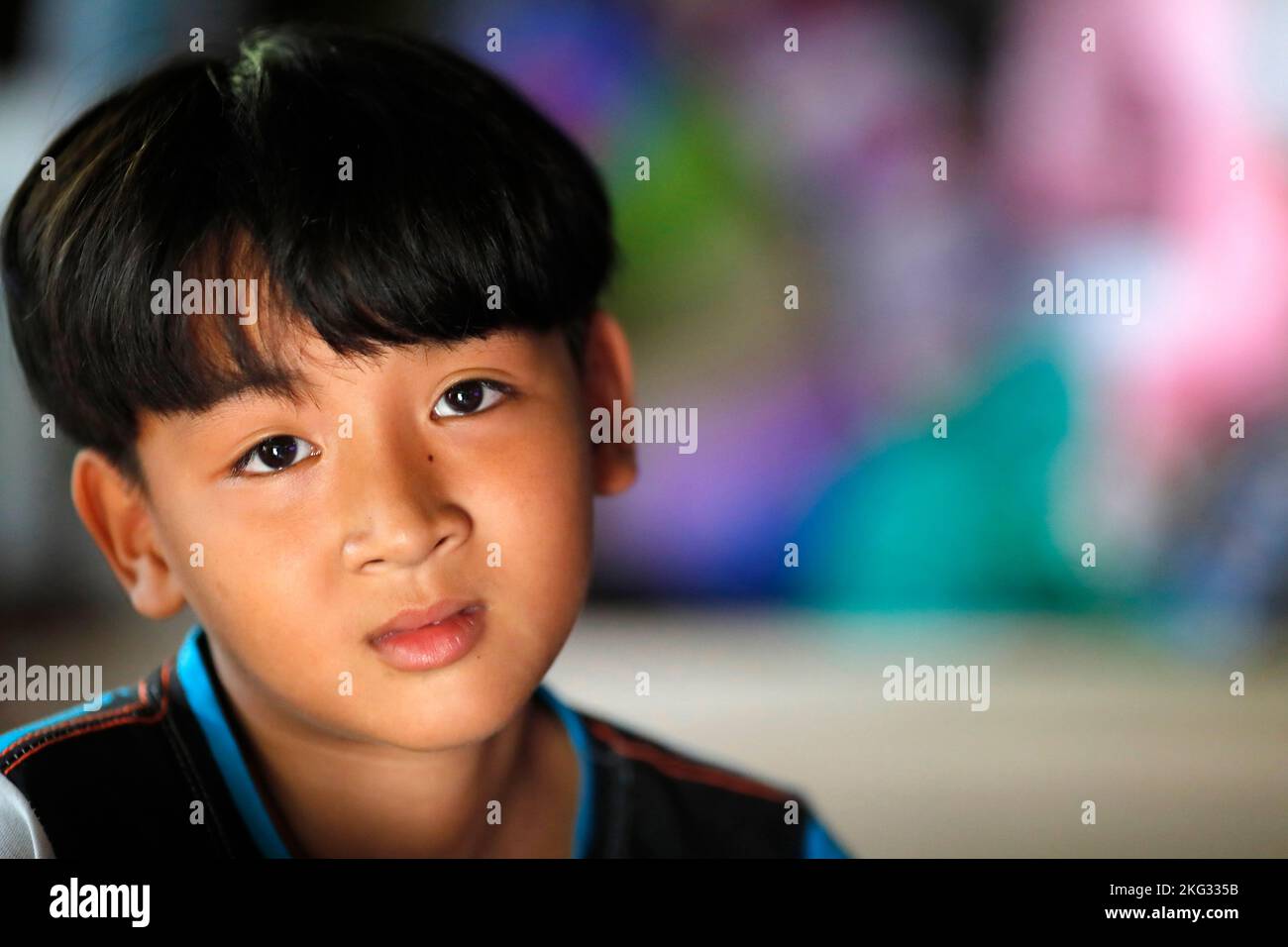 Portrait of a young smiling vietnamese boy. Tan Chau. Vietnam Stock ...